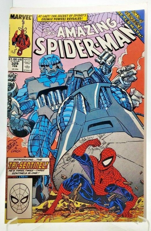 Amazing Spider-Man #329 (1990) 1st Appearance of the Tri-Sentinel NM ...
