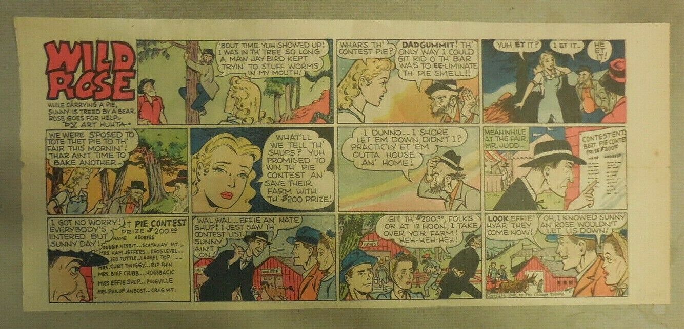 Wild Rose by Art Huhta from 8/14/1949 Third Page Size 7.5 x 15 Inches ...