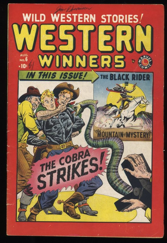 Western Winners #6 FN 6.0 The Cobra Strikes! Golden Age Western Comics ...