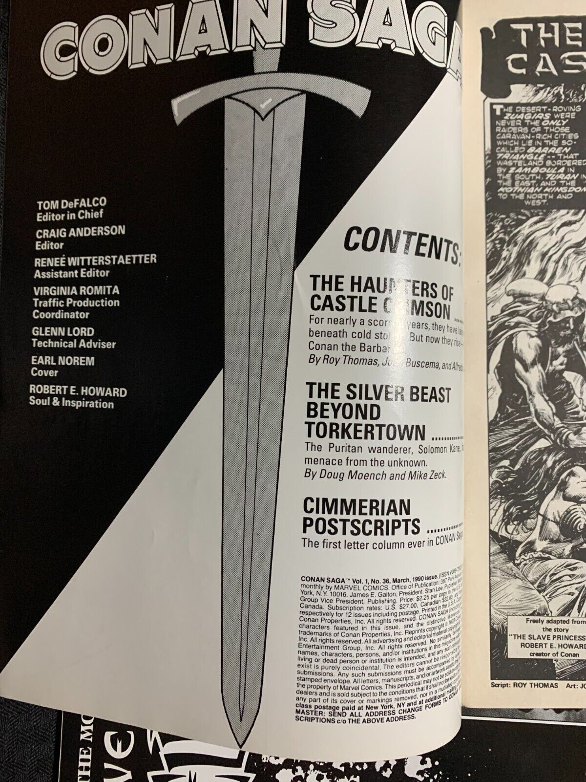 1990 CONAN SAGA Magazine #34 FVF #36 FN+ LOT of 2 Earl Norem / Jim ...