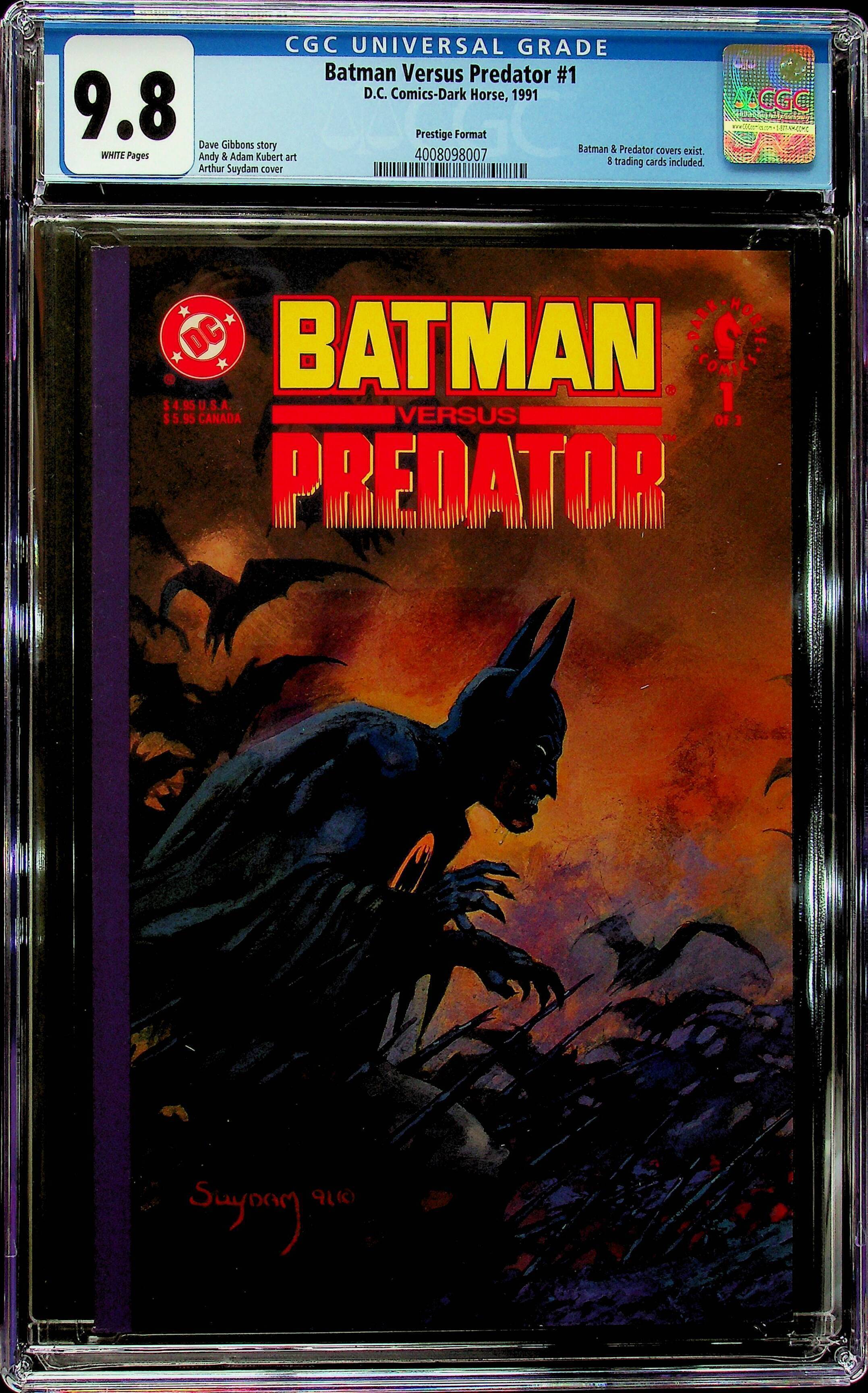 Batman versus Predator #1 Batman Cover (1991) - CGC 9.8 Cert#4008098007 ...