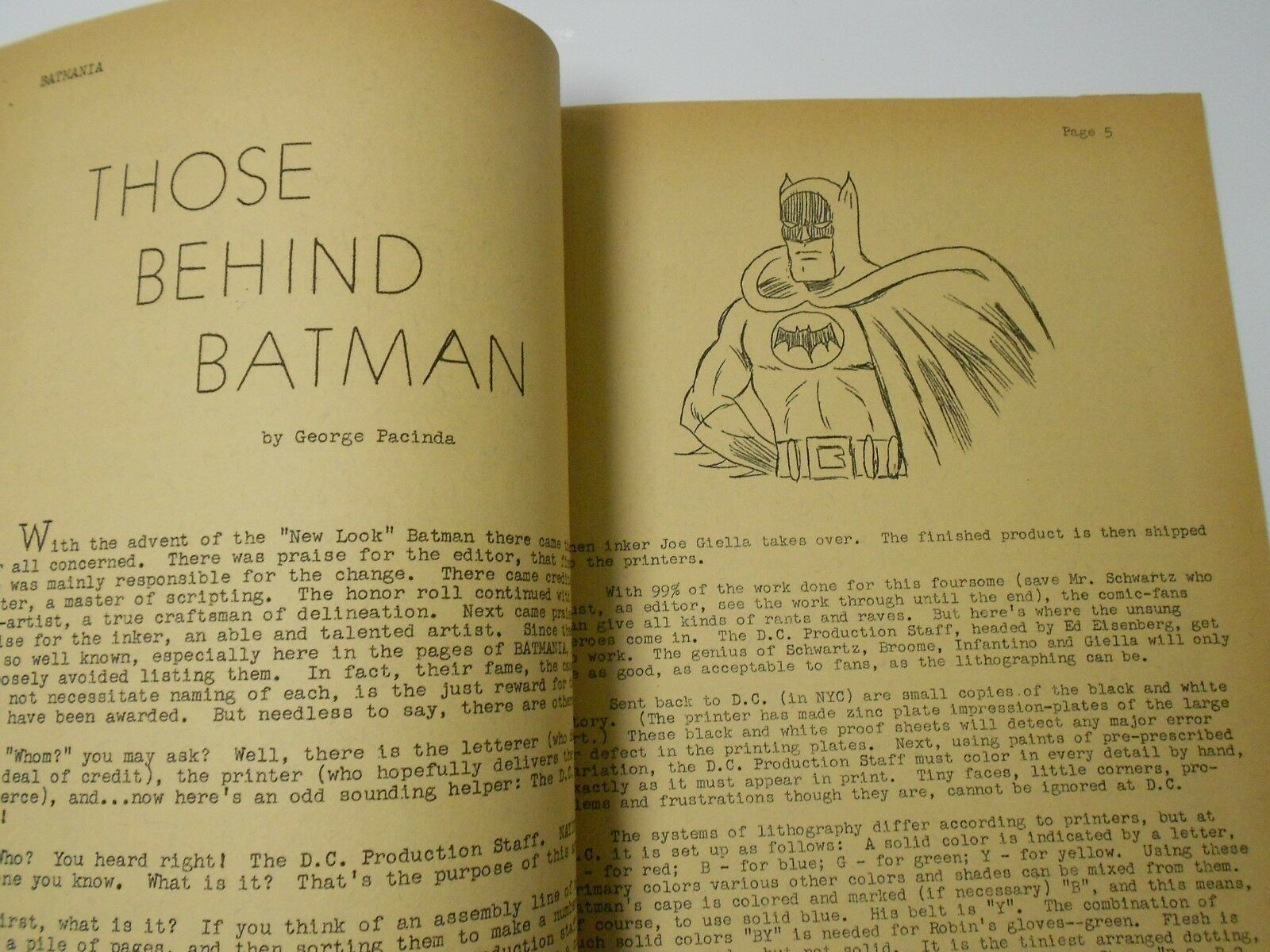 1965 BATMANIA #6 Batman & Robin Fanzine ZINE White House of Comics FN+ ...