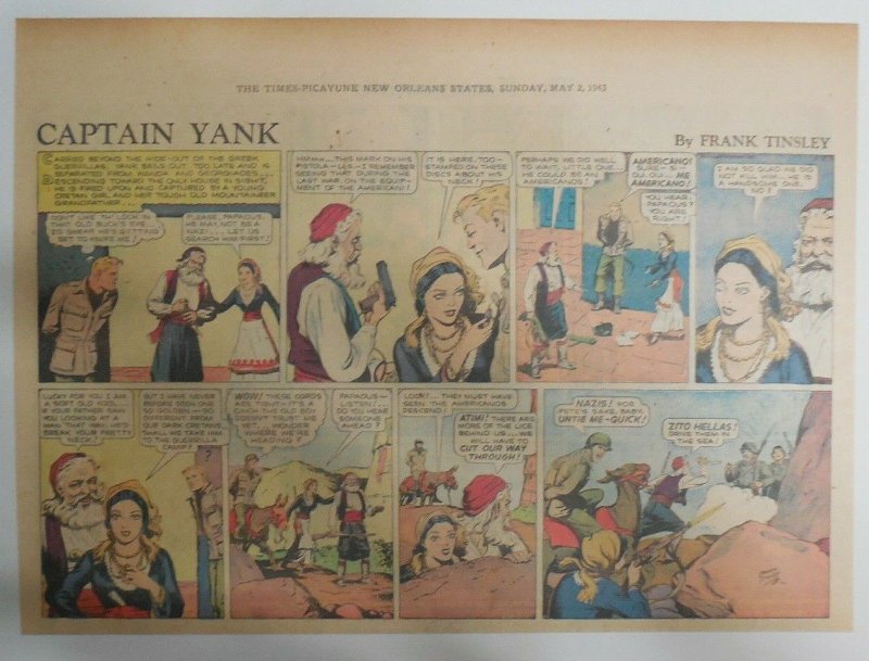 Captain Yank Sunday by Frank Tinsley from 5/2/1943 Size: 11 x 15 inches ...