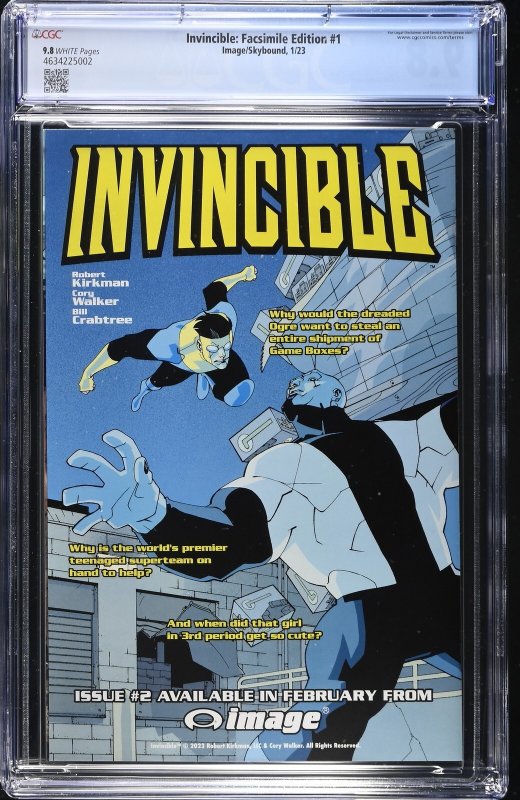 Invincible: Facsimile Edition 1 CGC 9.8 Reprints Invincible 1 (1/03 ...