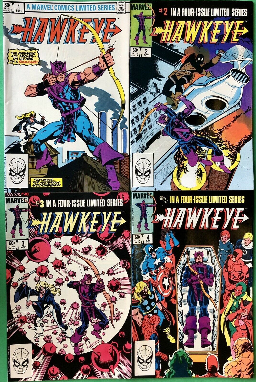 Hawkeye #1,2,3,4 Complete Set (1983) Marvel Hawkeye & Mockingbird ...