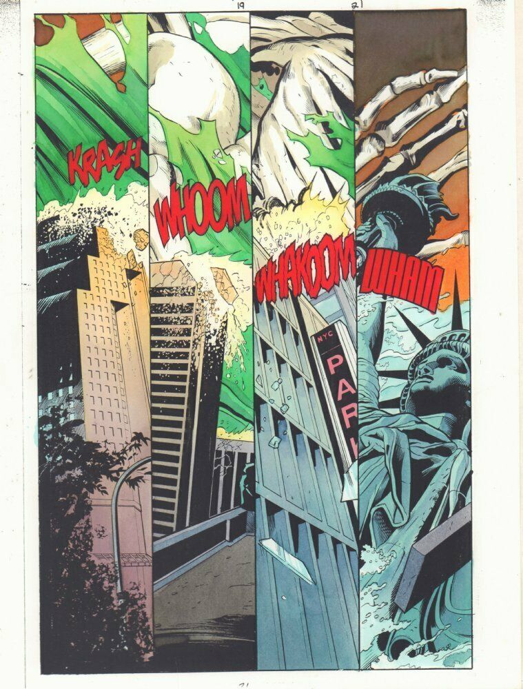 JSA #19 p.21 Color Guide Art - Spectre becomes a Giant Skeleton by John ...