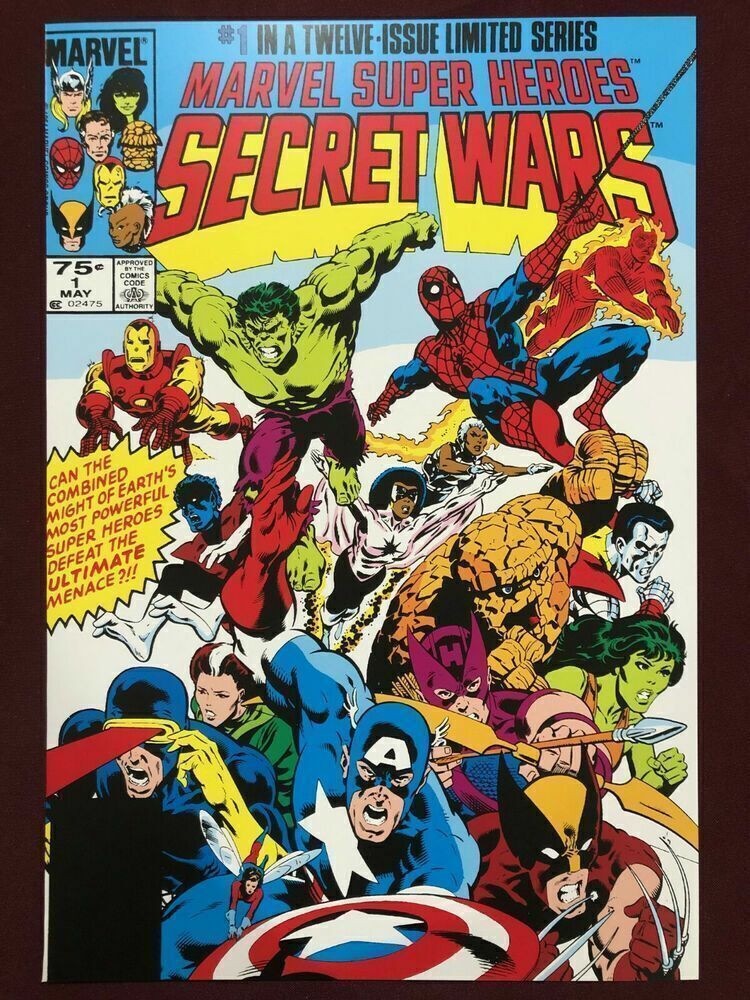 Marvel Secret Wars 1 Poster 11x16"nm Shppdflat Spiderman Wolverine X ...