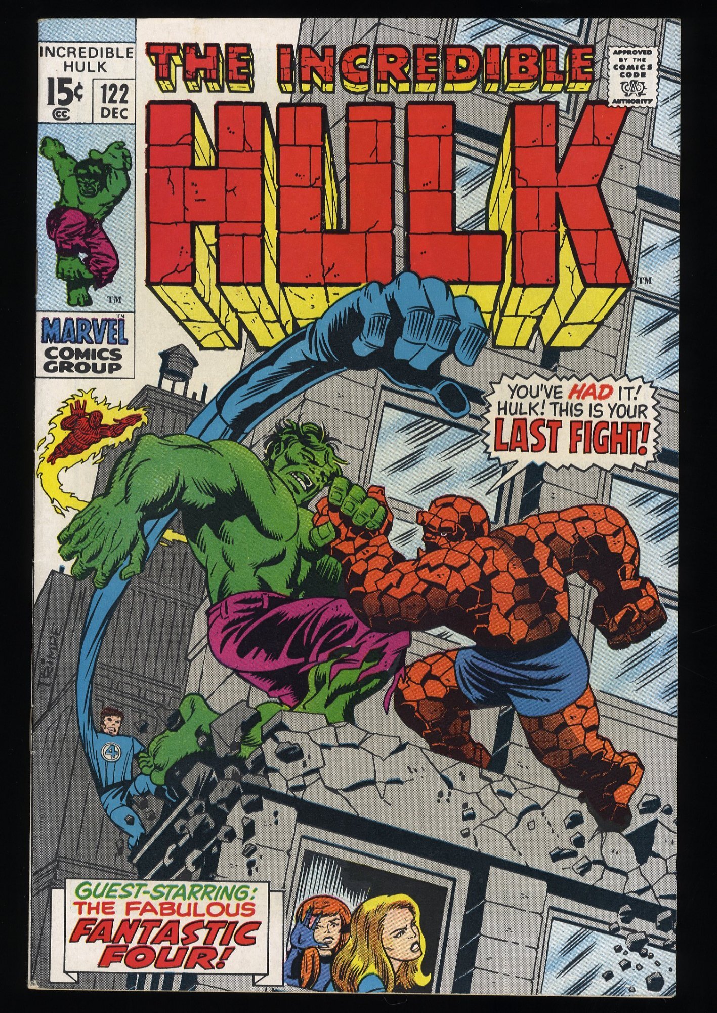 Incredible Hulk (1962) #122 NM- 9.2 Hulk Thing Battle! Fantastic Four ...
