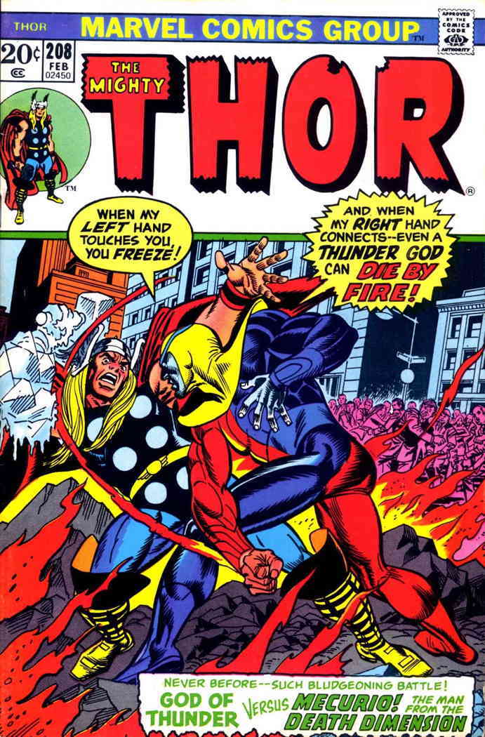 Thor #208 VG ; Marvel | low grade comic February 1973 John Buscema ...