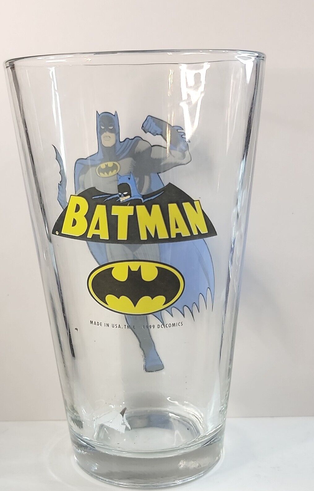 1999 Batman 16 Oz. Glass Tumbler Authentic DC Superhero & Logo Made in ...