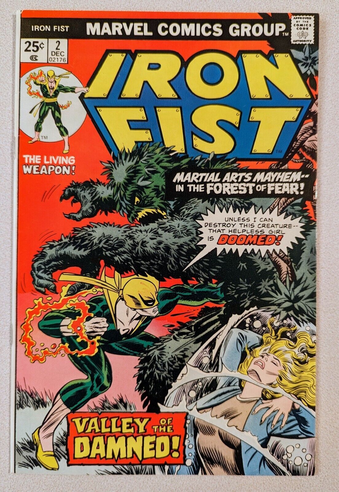 IRON FIST #2 1975 VF 8.0 Origin of Iron Fist 1st Appearance of Miranda ...
