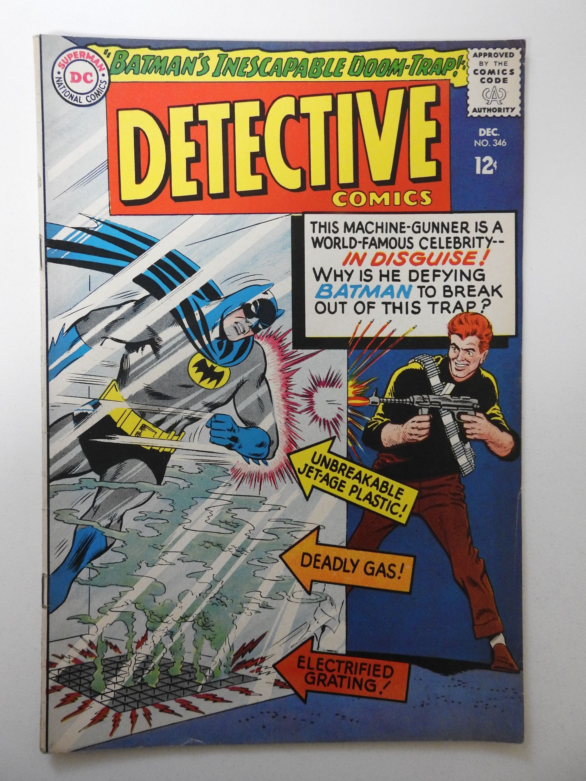 Detective Comics #346 (1965) VG- Cond 5 centerfold wrap detached bottom ...