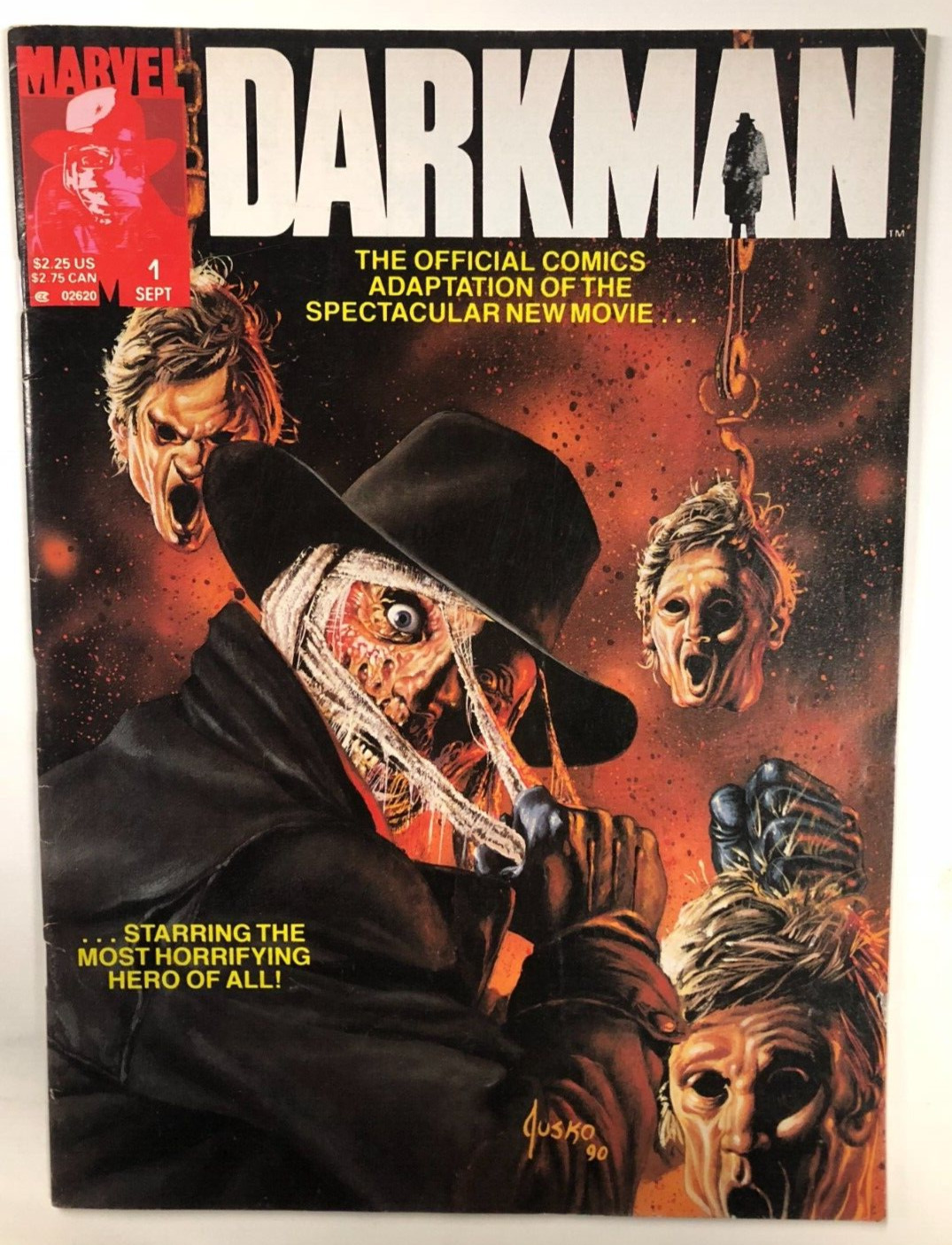 DARKMAN (September 1990) Jusko cover, adapts Sam Raimi classic Macchio ...