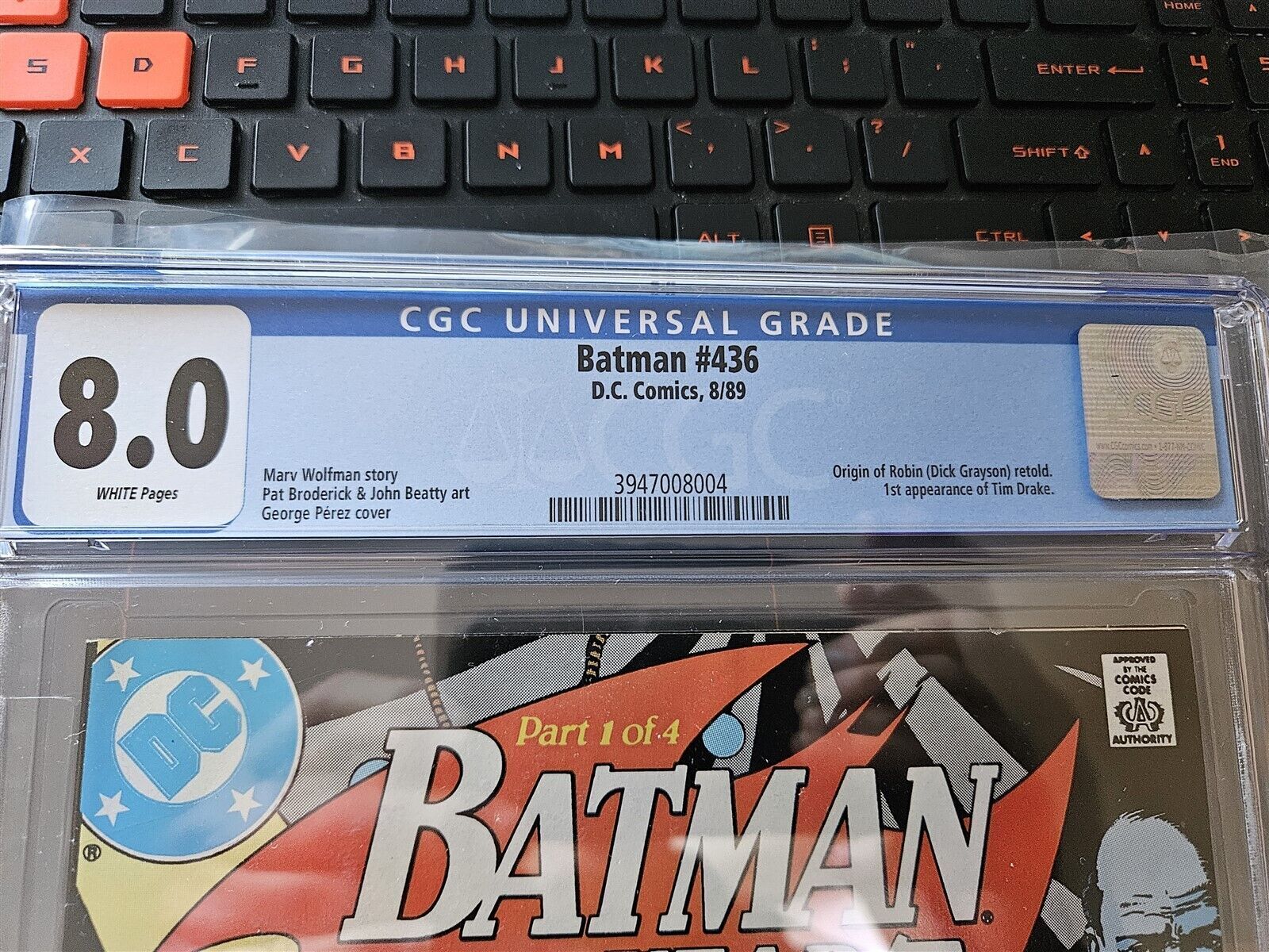 Batman #436 DC (89) CGC 8.0 First Appearance of Tim Drake as Robin ...