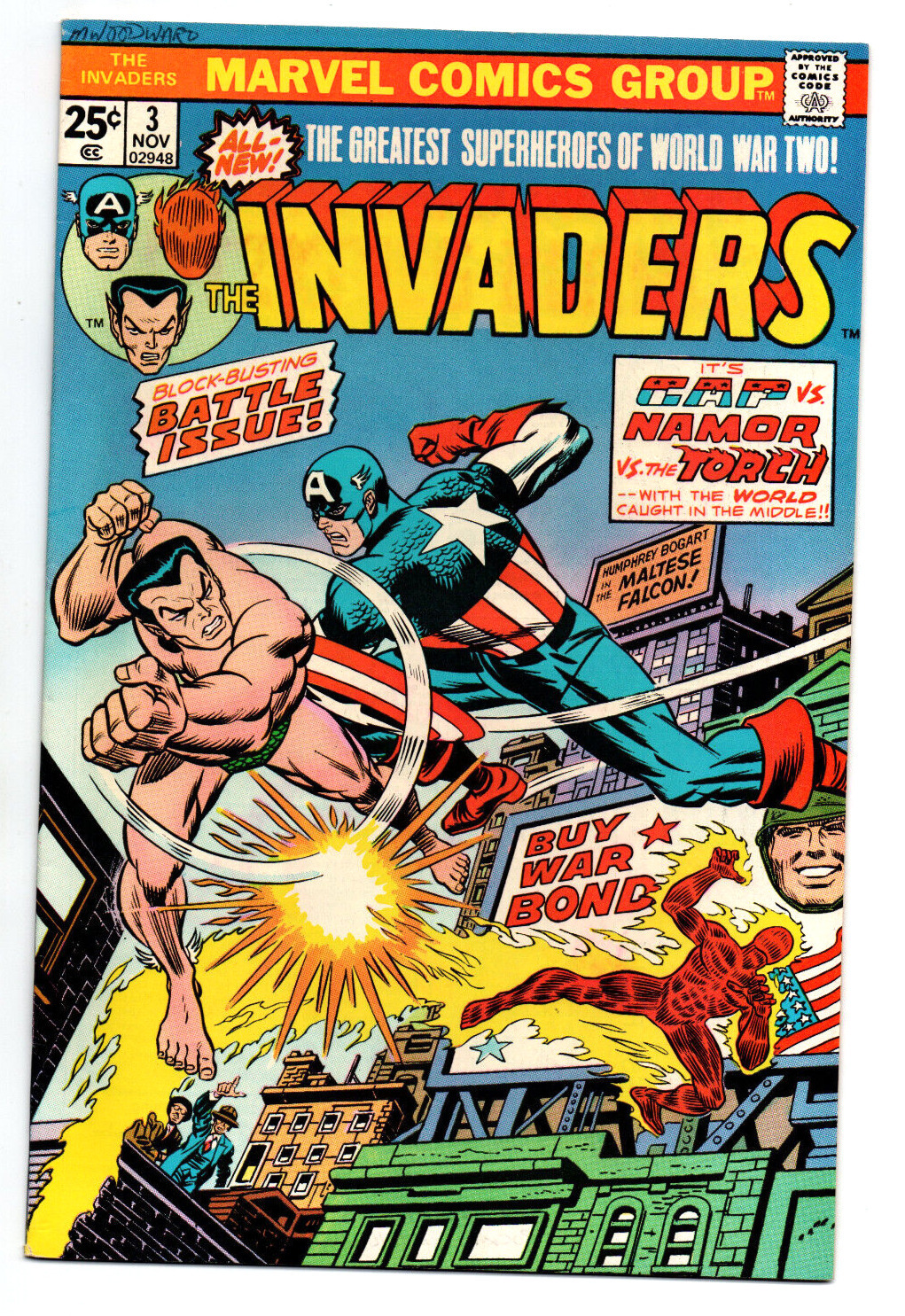 Invaders #3 - Captain America vs Namor - 1975 - VF | Comic Books ...