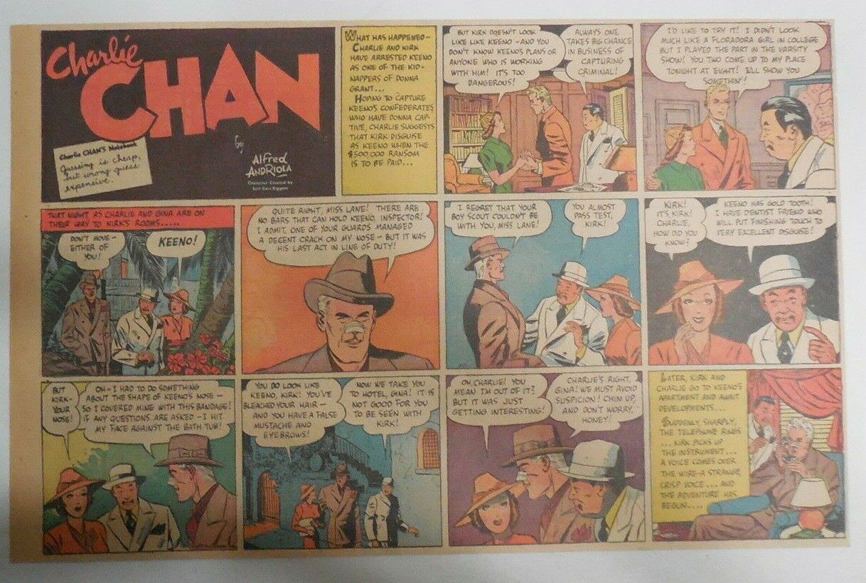 Charlie Chan by Alfred Andriola from 4/2/1939 Year #2 Size: 11 x 15 ...