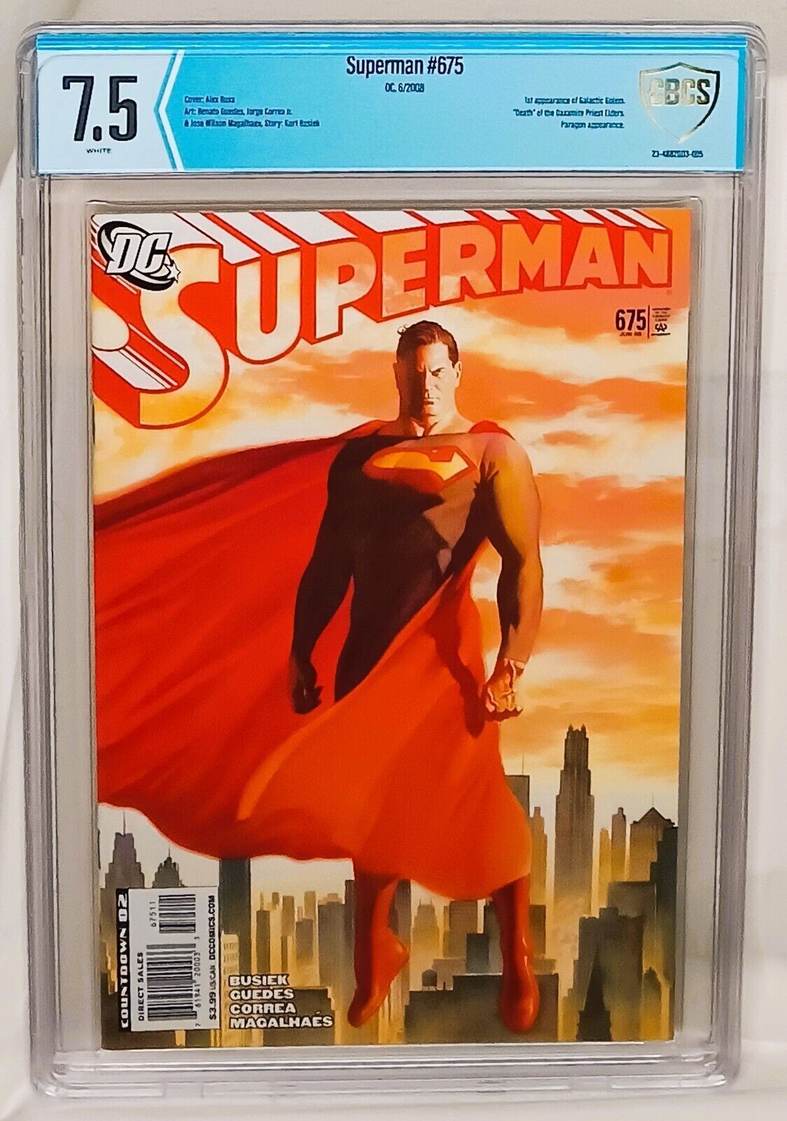 SUPERMAN #675 CBCS 7.5 Alex Ross Cover 1st Appearance Galactic Golem DC ...