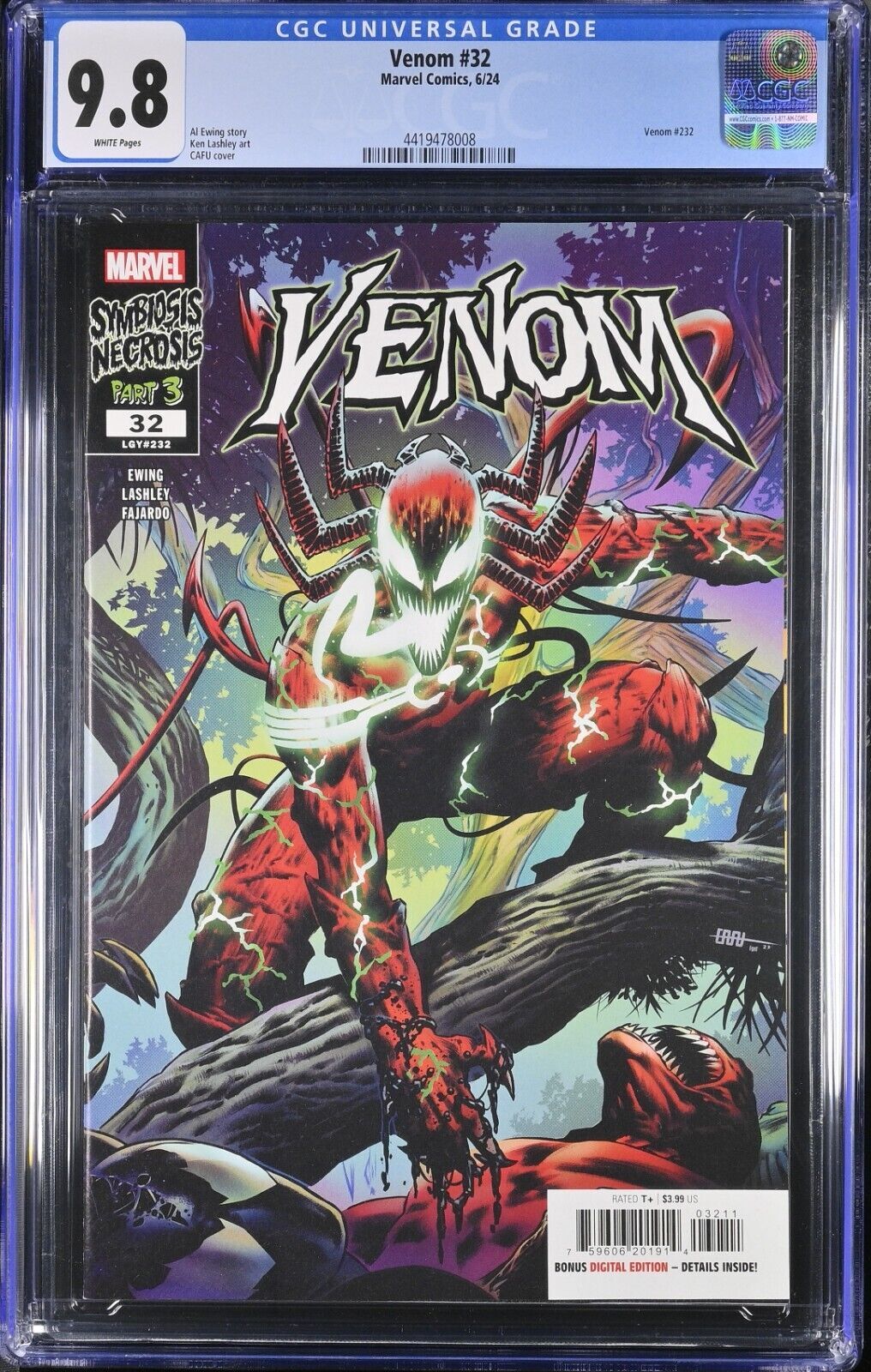 Venom #32 CGC 9.8 Cover A Carnage Symbiosis Necrosis Part 3 Marvel 2024 ...
