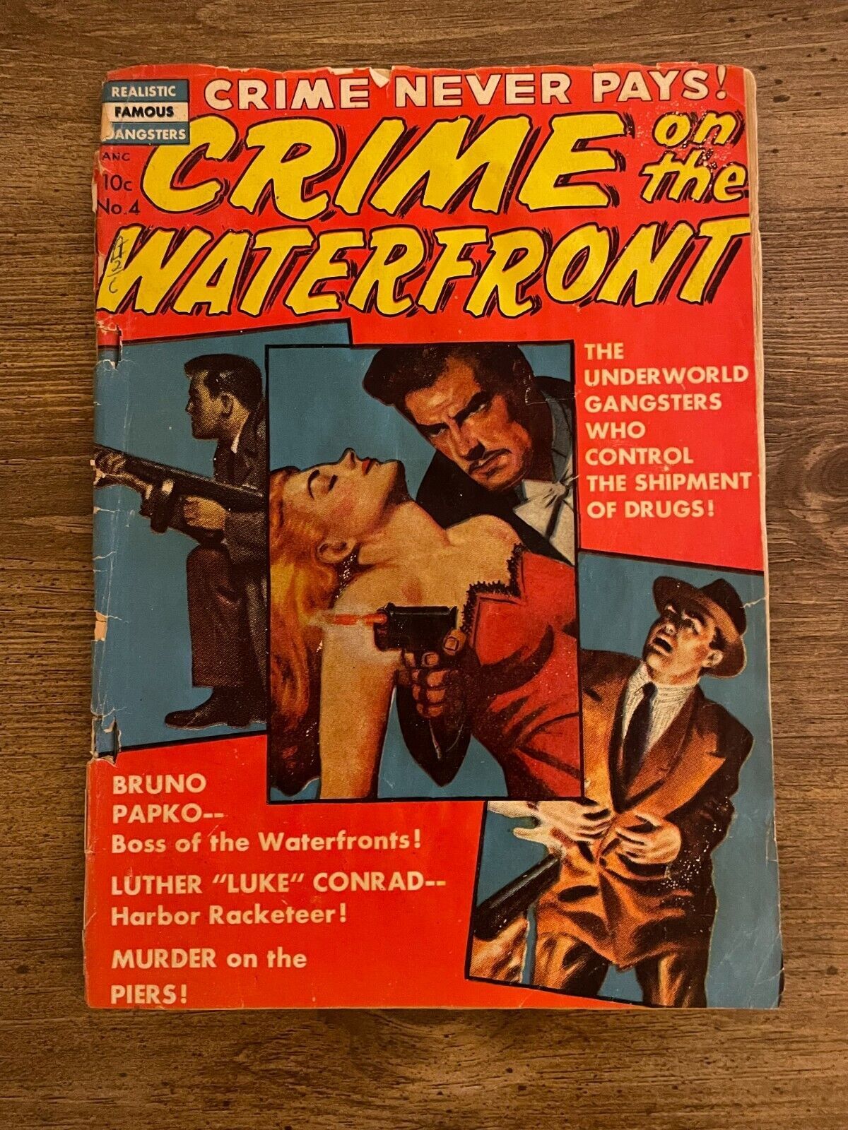 Crime On The Waterfront # 4 VG Golden Age Comic Book Realistic ...