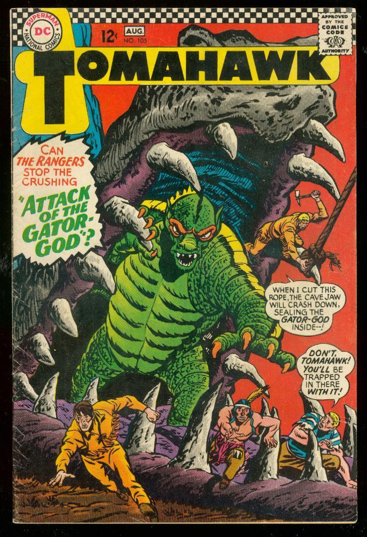TOMAHAWK #105 1966-DC COMIC-GATOR GOD-INDIANS SCI-FI VG / HipComic