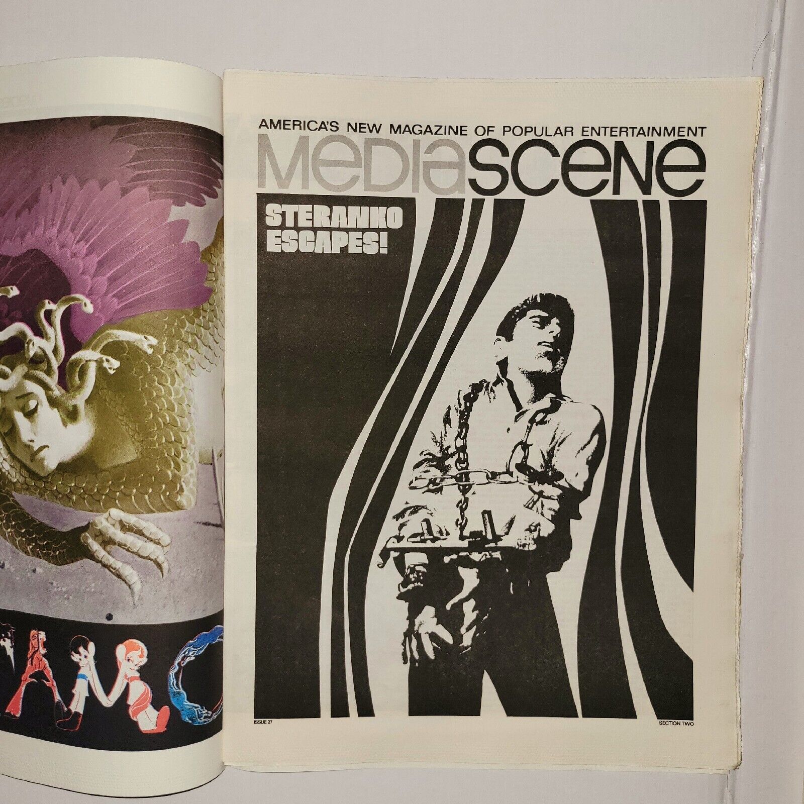 MEDIASCENE #27 VF+ (Supergraphics 1977) Metamorphoses + Houdini! (JIM ...