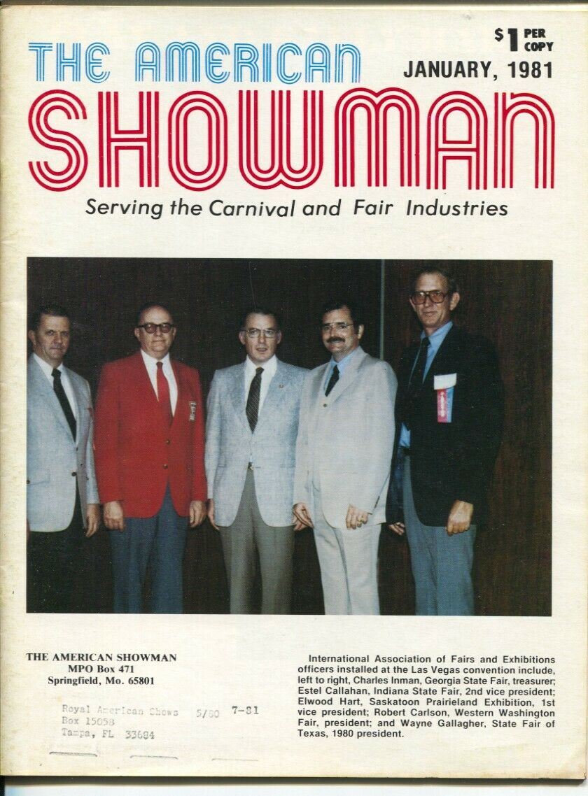 American Showman 1/1981--Carnival & Fair industry mag-Las Vegas ...