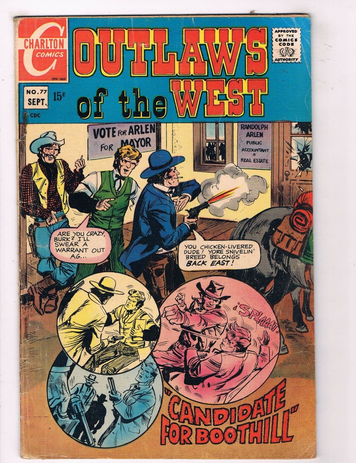 Outlaws Of The West #77 VG Charlton Comics Comic Book Sept 1969 Western ...