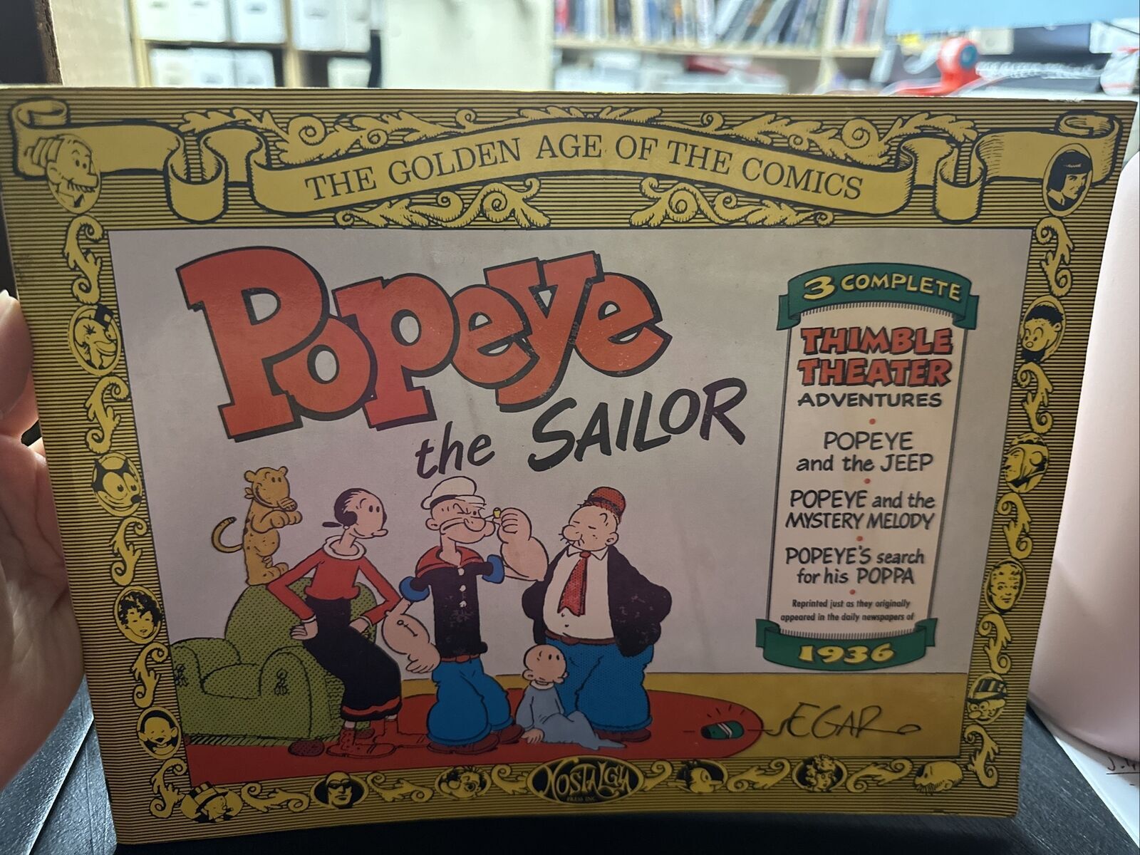 Vintage 1971 POPEYE THE SAILOR Large Book Golden Age of Comics By E.C ...