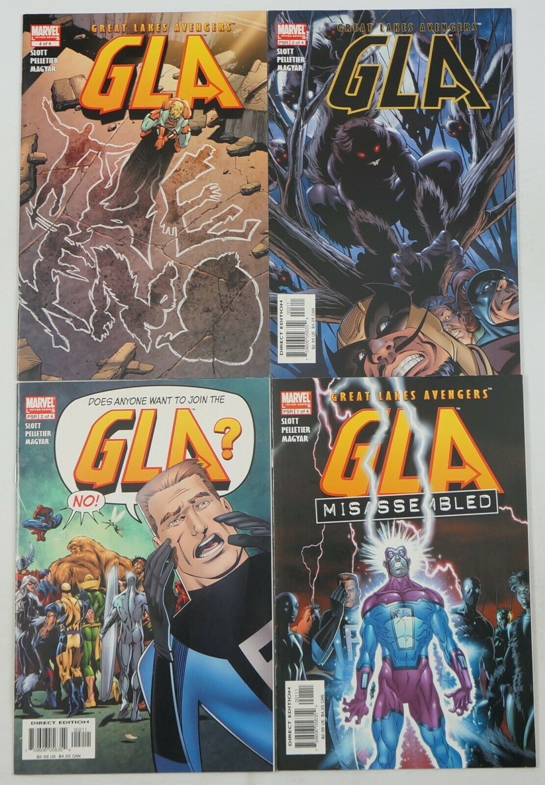 G.L.A. #1-4 VF complete series GREAT LAKES AVENGERS dan slott 2 3 set ...