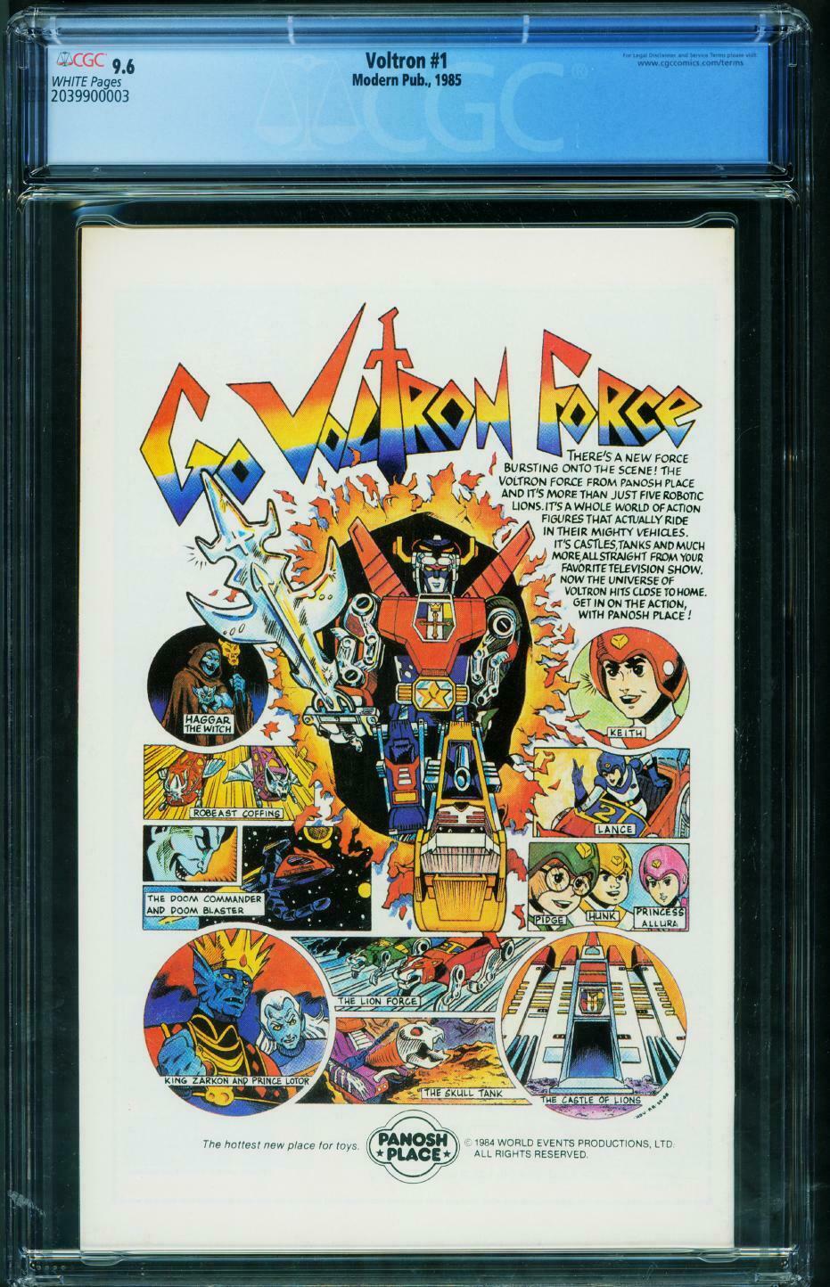 Voltron #1 CGC 9.6 1985 Modern-First issue-comic book 2039900003 ...