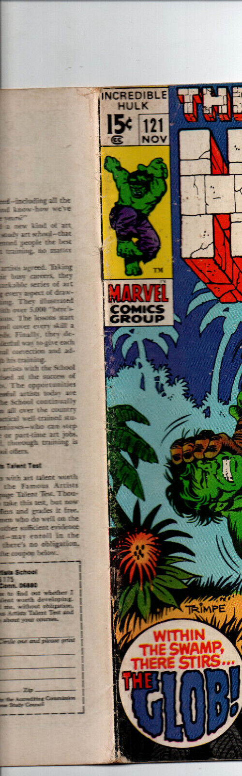 Incredible Hulk #121 - The Glob - 1969 - VG | Comic Books - Silver Age ...