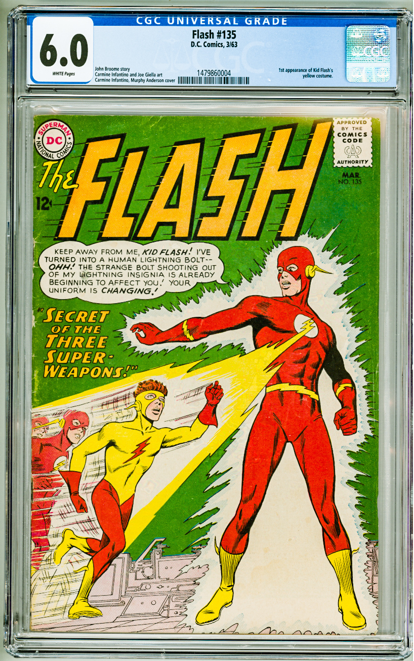 The Flash #135 (1963) CGC 6.0! White Pages! | Comic Books - Silver Age ...