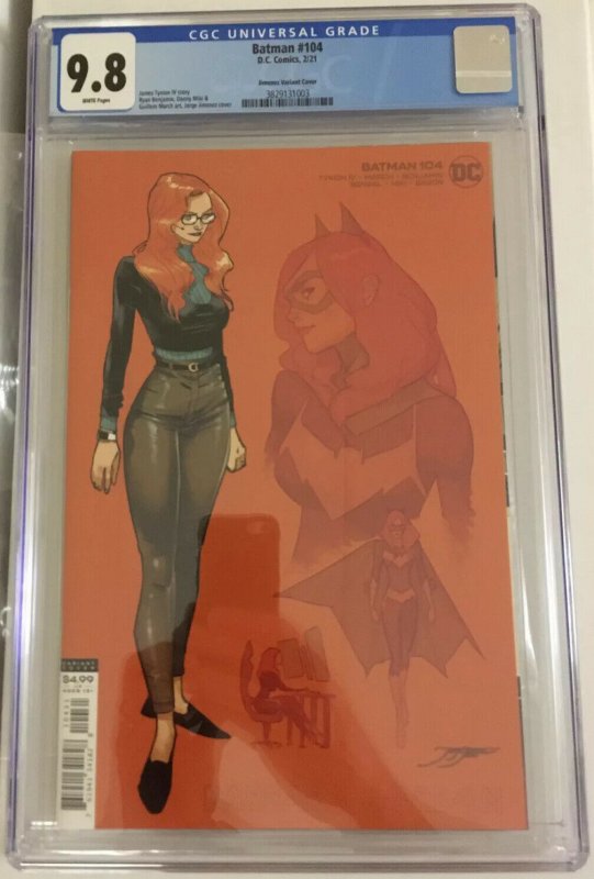 Batman #104 1:25 Jimenez Variant CGC 9.8 NM+/MT Barbara Gordon Tynion ...