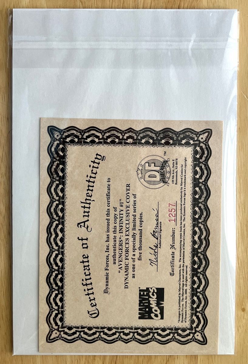 Avengers Infinity 1 Dynamic Forces Thor Variant Cover (2000) B7 | Comic ...