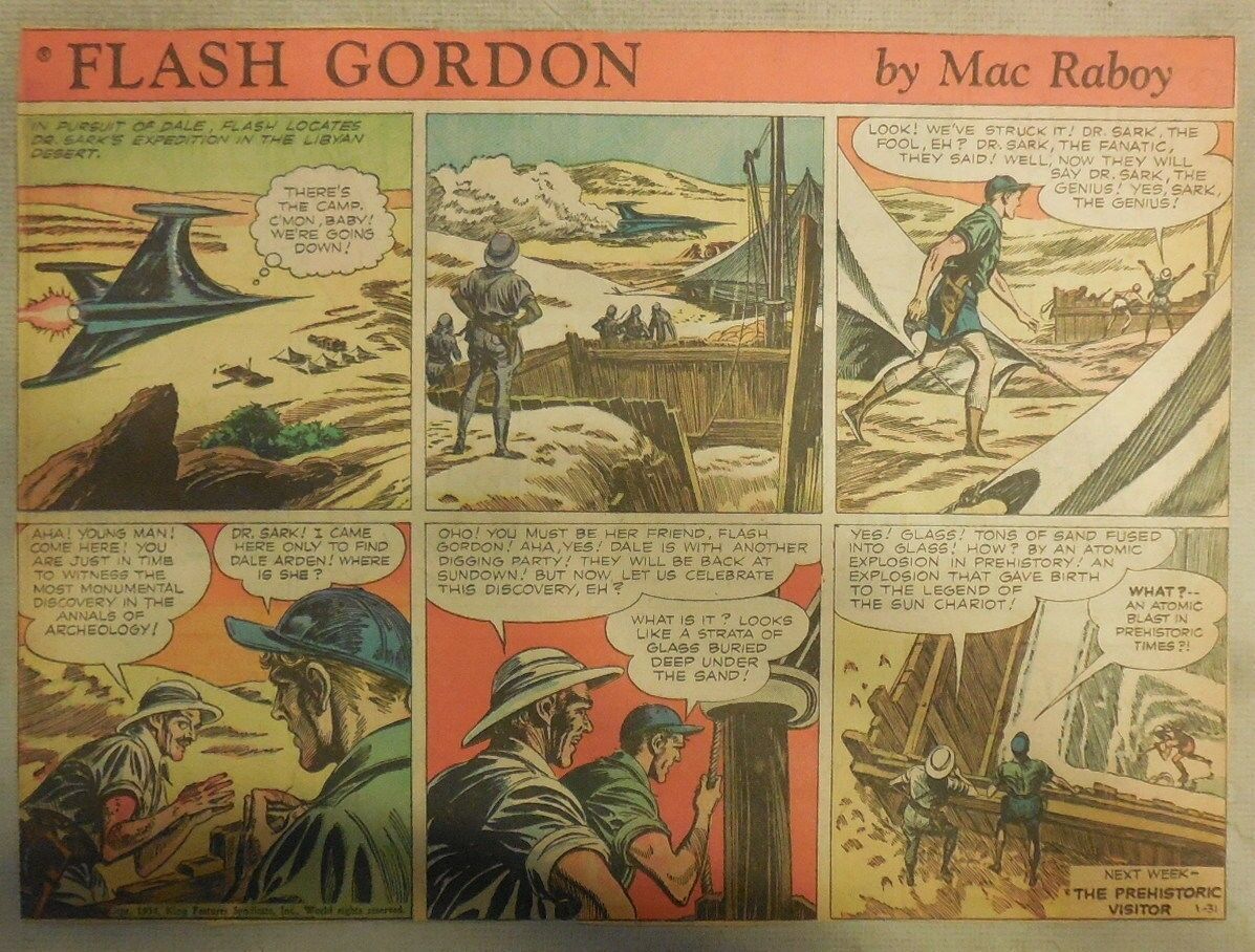 Flash Gordon Sunday Page by Mac Raboy from 1/31/1954 Half Page Size ...