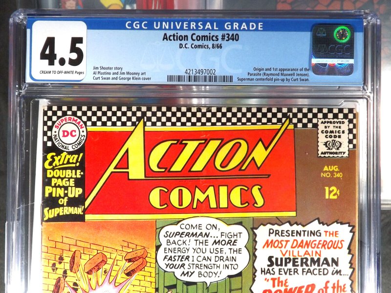 ACTION COMICS #340 CGC 4.5 1st Appearance of Parasite 1966 Superman ...