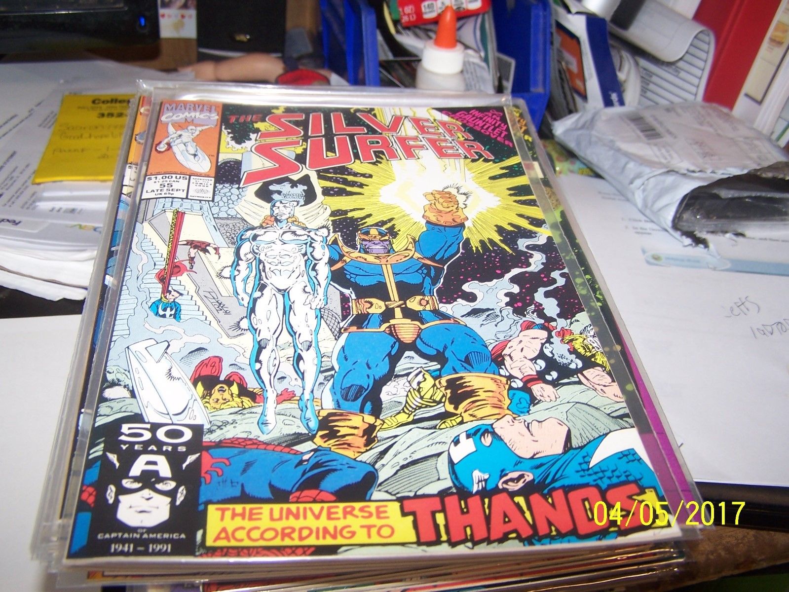 Silver Surfer comic # 55 (Sep 1991, Marvel) infinity gauntlet thanos ...