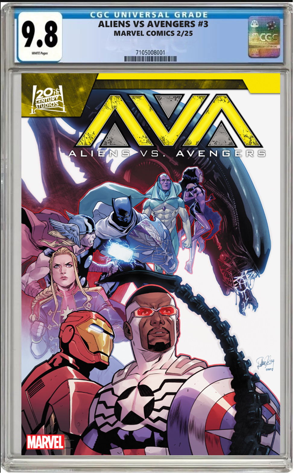 Aliens VS Avengers #3 Marvel Cover Pick/Variants 1:25 CGC 9.8 NM ...