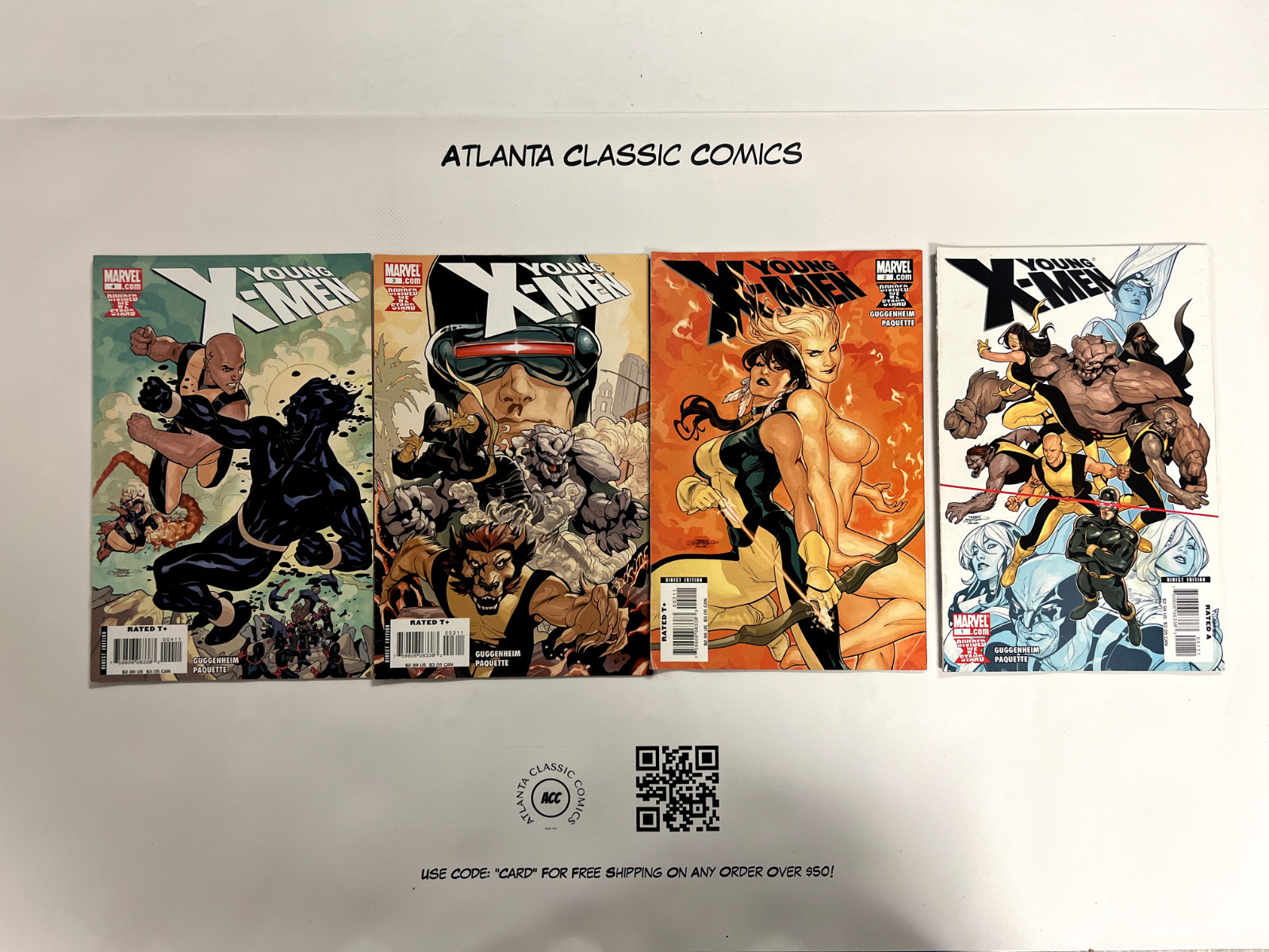 4 Young X-Men Marvel Comic Books #1 2 3 4 Avengers Defenders Hulk Thor ...