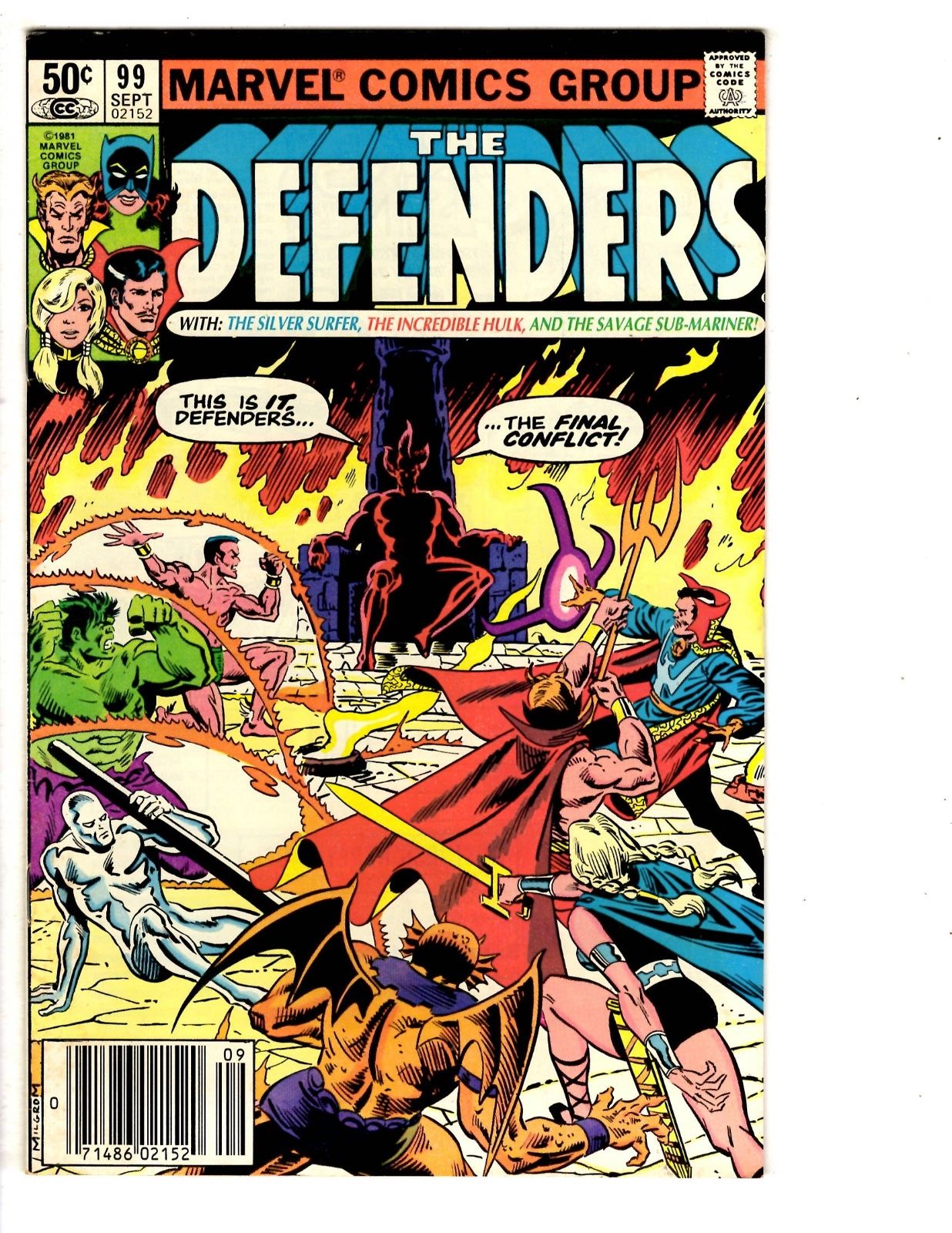 5 The Defenders Marvel Comic Books # 99 100 101 102 103 Hulk Silver ...