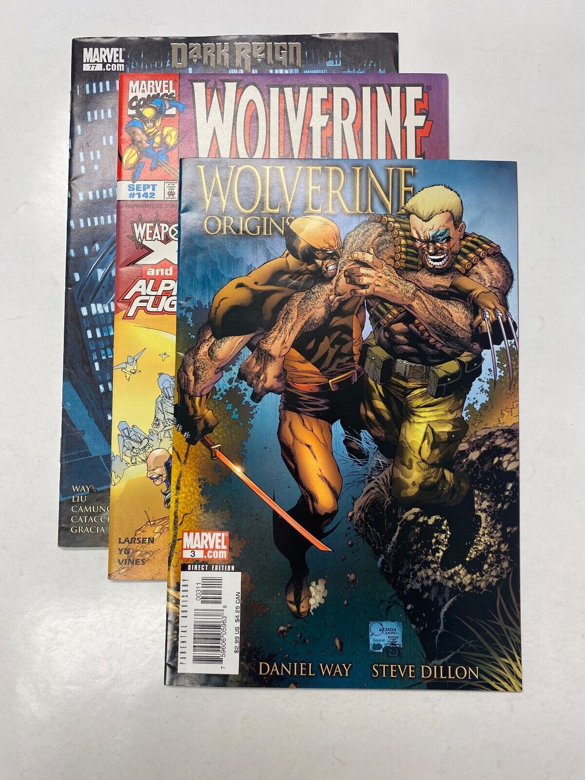 3 MARVEL comic books Dark Wolverine #77 Wolverine #142 Origins #3 52 ...