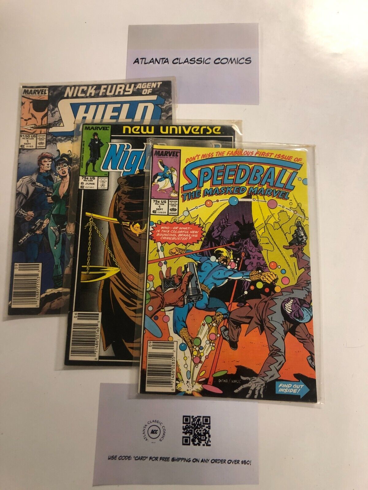 3 Marvel Comics Speedball #1 Nightmask #8 Shield #1 Hulk Thor 100 KE5 ...