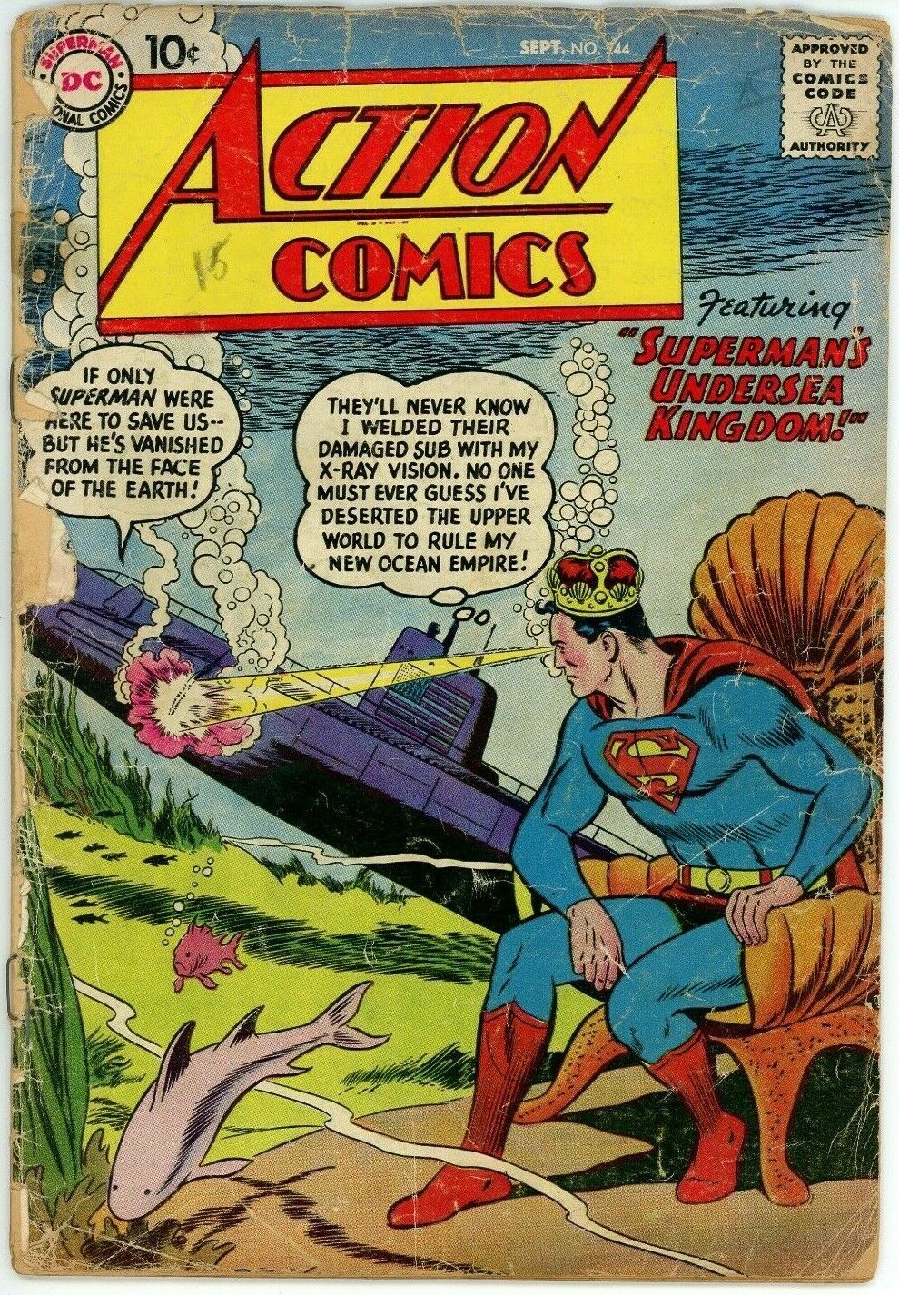 Action Comics #244 (1938) - INC *The Super-Merman of the Sea* | Comic ...
