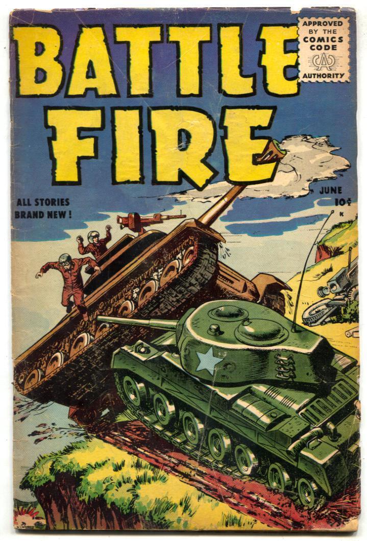 Battle Fire #2 1955- War comic- Tanks! G/VG | Comic Books - Golden Age ...