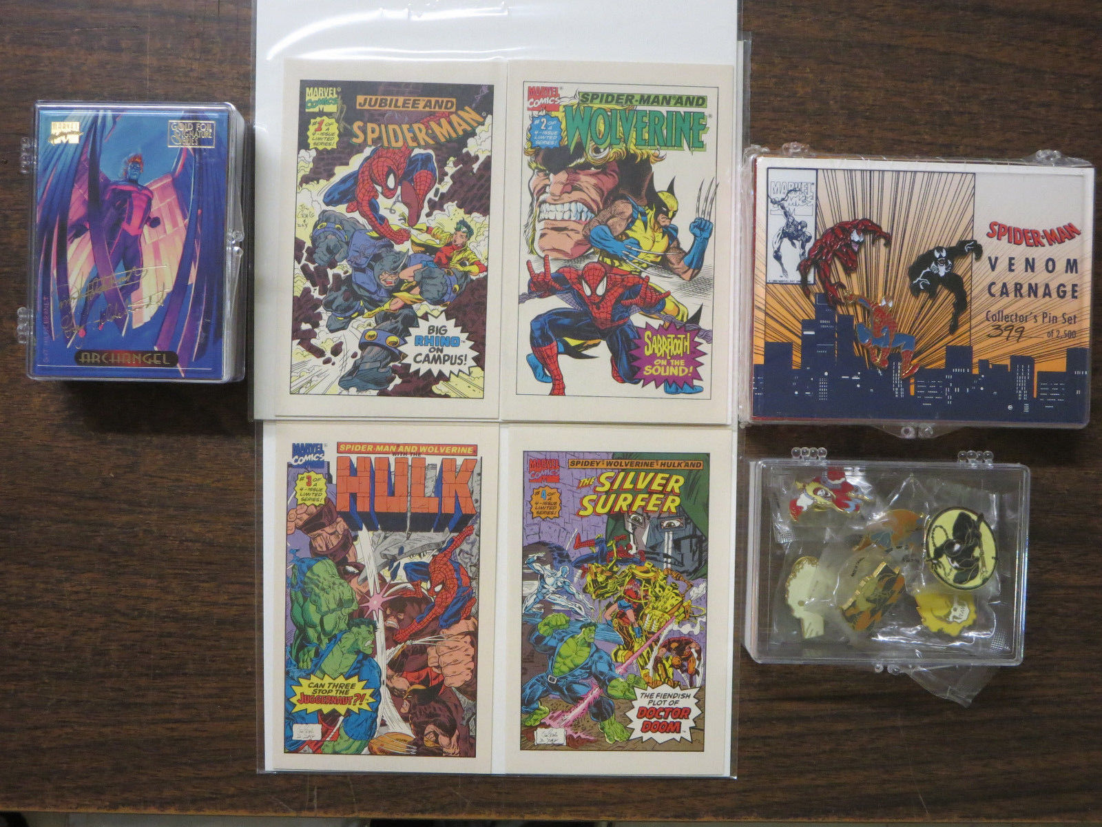 Marvel Collector's Gift Lot with Spider-Man Venom Pins Gold Cards ...