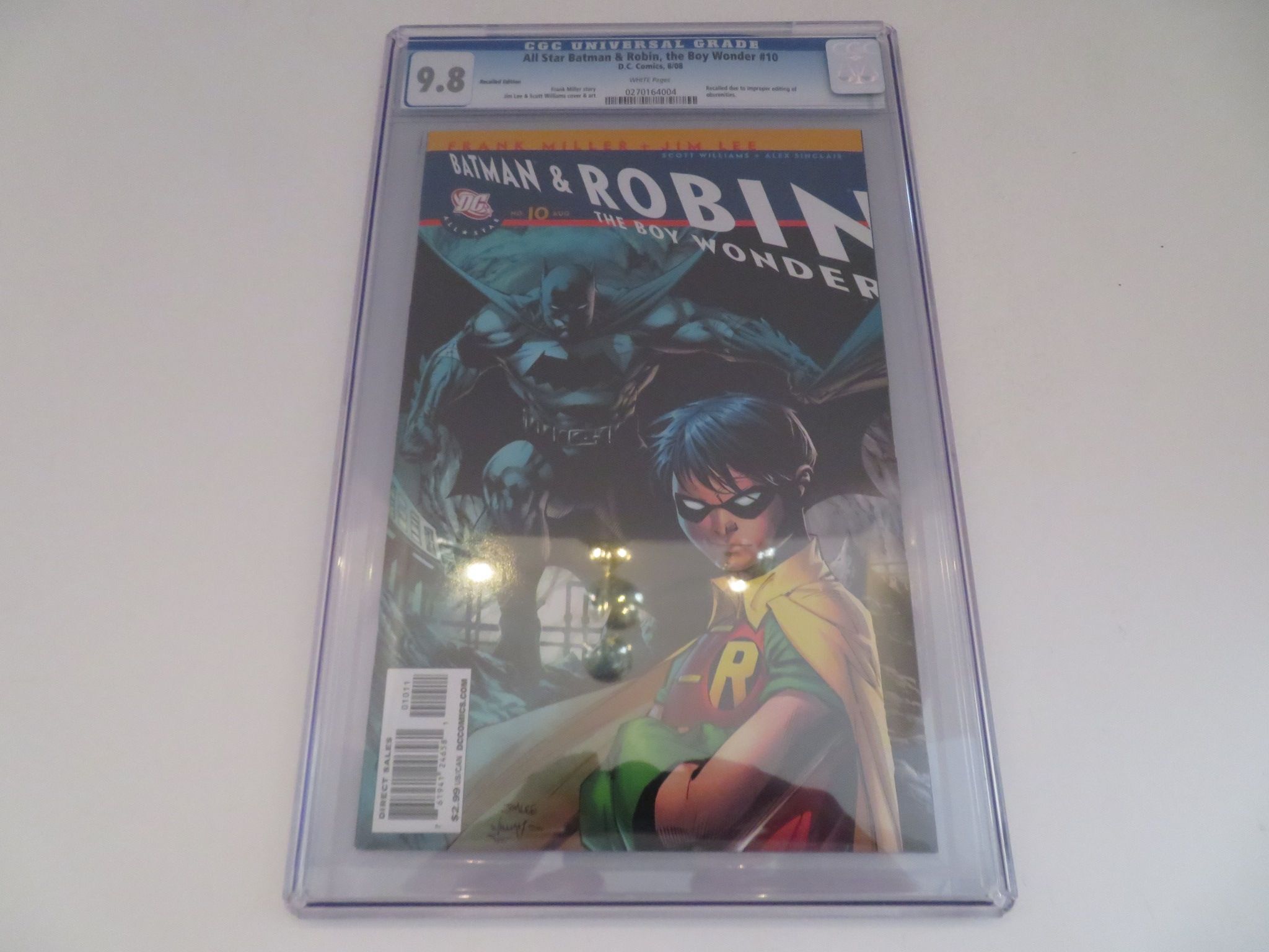 DC All Star Batman Robin The Boy Wonder #10 (2008)CGC Universal Grade 9 ...