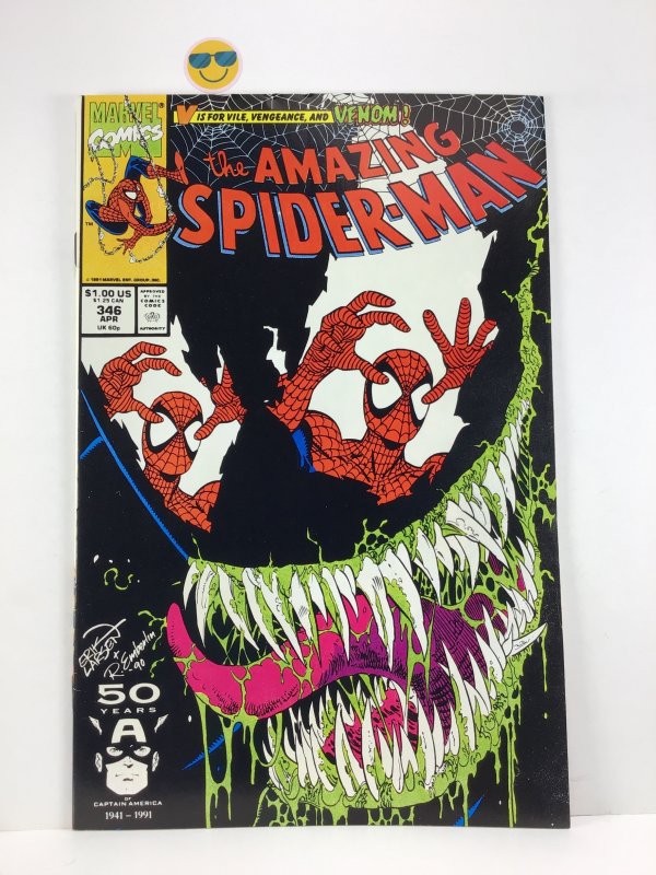 The Amazing Spider-Man #346 (1991) NM key Iconic cover Venom by Eric ...
