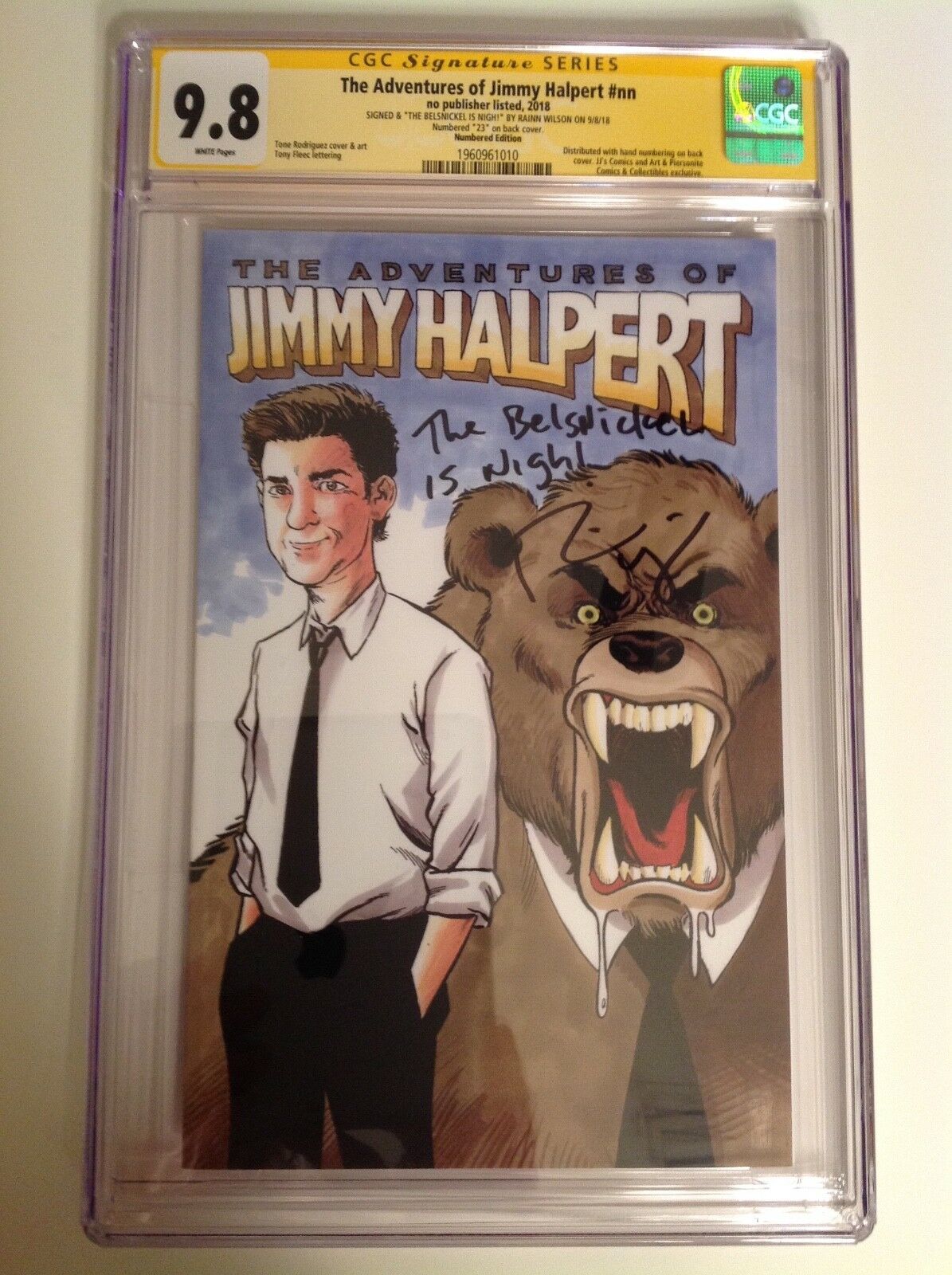 CGC SS 9.8 The Office Jimmy Halpert Comic NBC #23/100 signed Rainn ...
