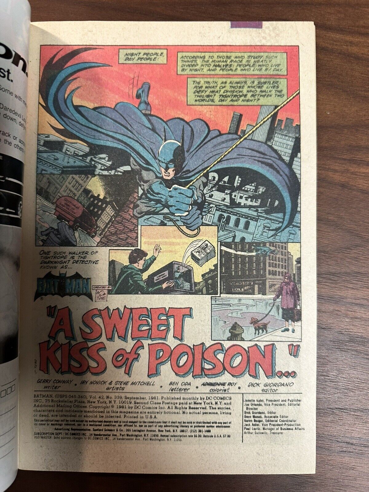 Batman #339 FN/VF "A Sweet Kiss of Poison!" (DC 1981) | Comic Books ...