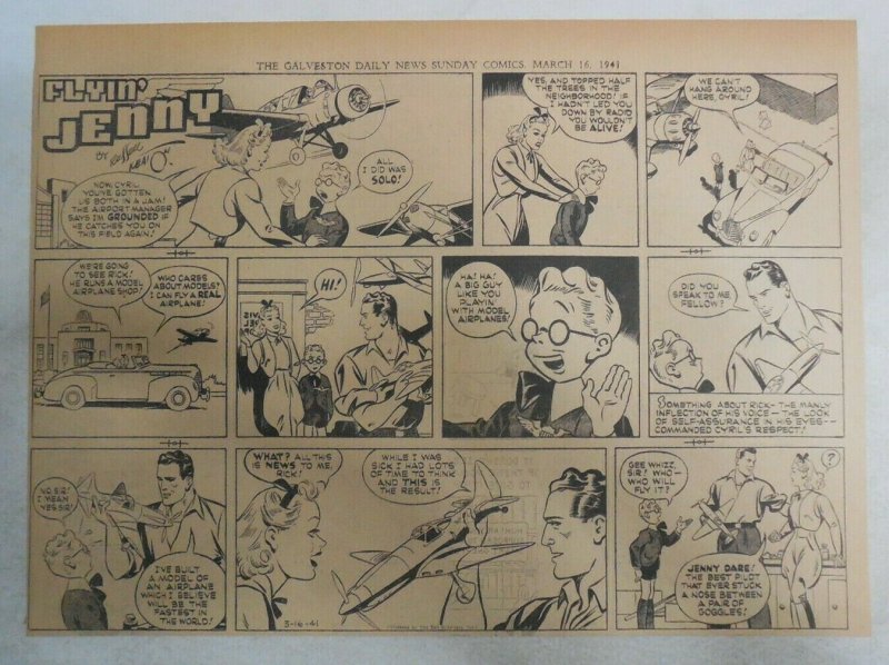 Flying Jenny Sunday Page by Russell Keaton from 3/16/1941 Size 11 x 15 ...